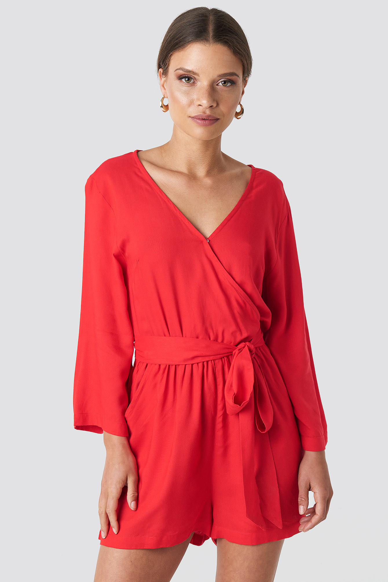 Wrap Playsuit Red Na